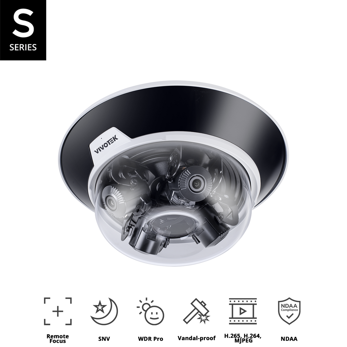 Outdoor Vandal Dome, 20M Multi-Sensor Adjustable, (4x5M sensors), 15fp ...